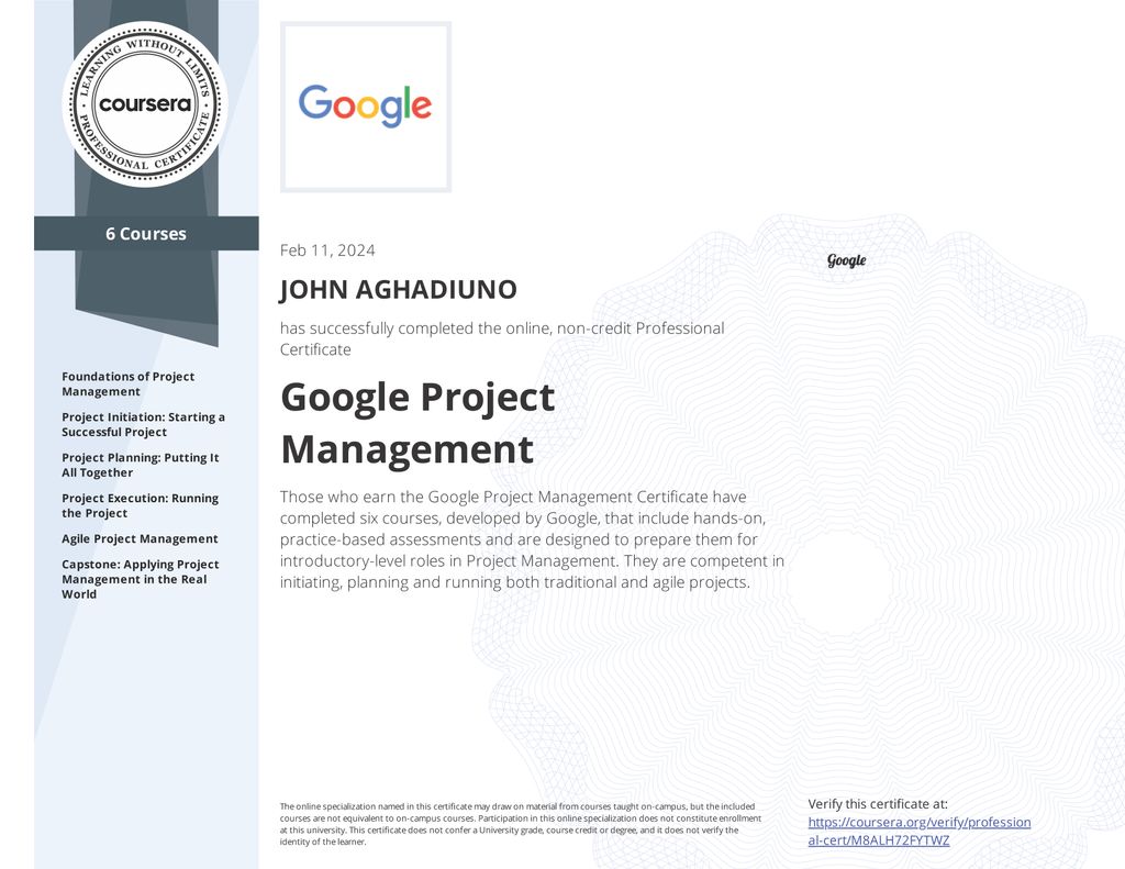 Google Project Management – John Aghadiuno's Boston University Blog